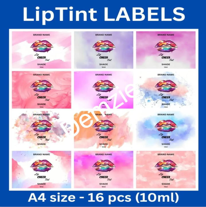 LIPTINT Customized STICKER LABEL PRINTING (GLOSSY) PM US - 15PCS PER A4 ...