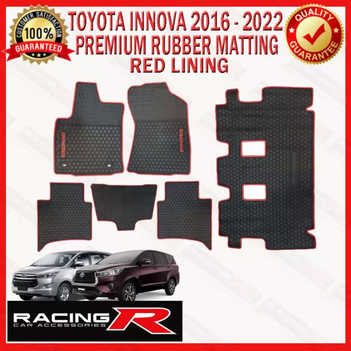 Toyota Innova 2016 to 2024 Premium Rubber Matting Red Lining 2017 2018 ...