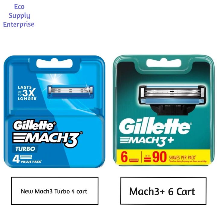 Gillette Mach 3 Turbo Razor Cartridges 4's / Gillette Mach 3 ...