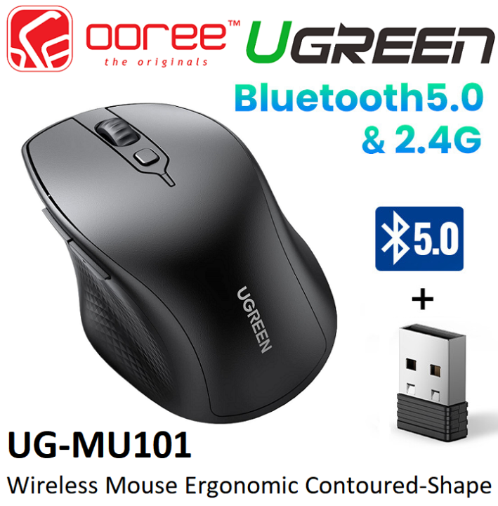 UGREEN MU101 WIRELESS SILENT MOUSE WITH 2.4G & BLUETOOTH 5.0, 4000 DPI ...