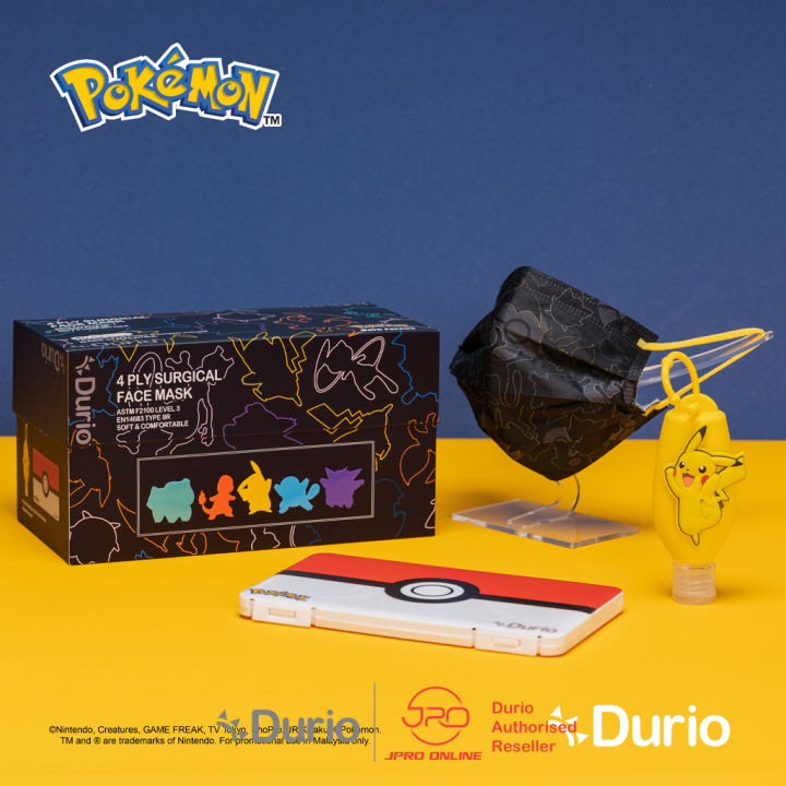 Durio 546A Pokemon Adult 4 Ply Surgical Face Mask - Dark Forces - 40pcs ...