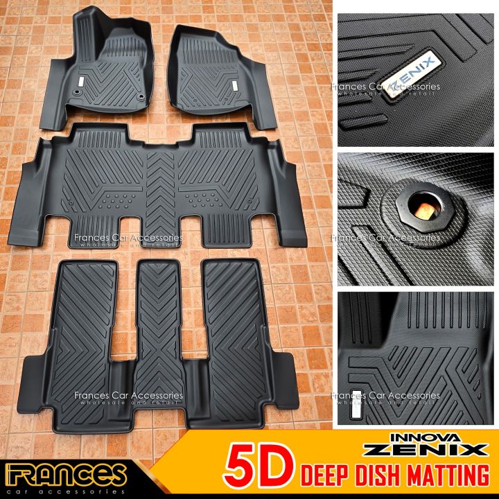 Toyota Zenix 2022 to 2025 Extended 5D Deep Dish Floor Matting Diamond ...