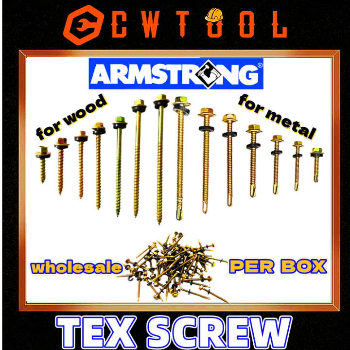 ARMSTRONG TEX SCREW FOR WOOD AND FOR METAL Heavy Duty Per Box | Lazada PH