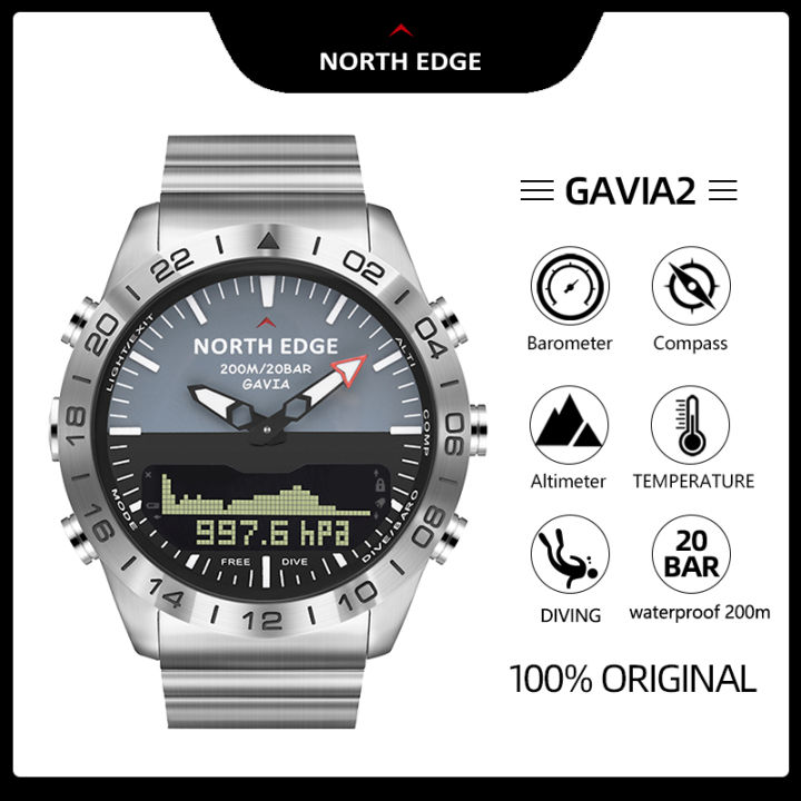 NORTH EDGE GAVIA Original Men's Diving Watch Swimming Watch Military ...