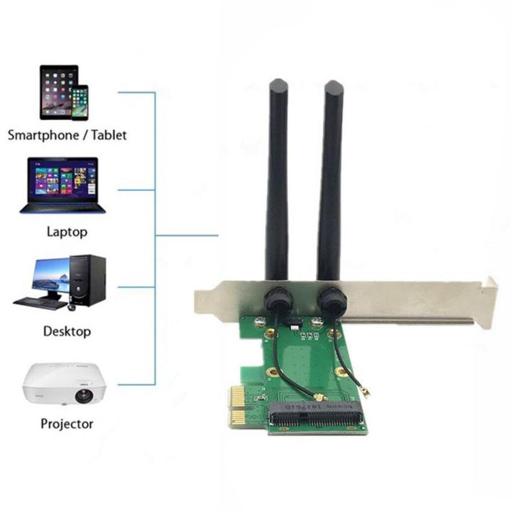 Wireless Wifi Network Card Mini PCIE To PCI-E 1X Desktop Adapter 2 ...