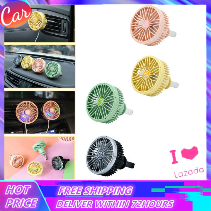 USB Car Fan Type Electric Car Auto Air Vent Clip Outlet Fan Mini LED ...
