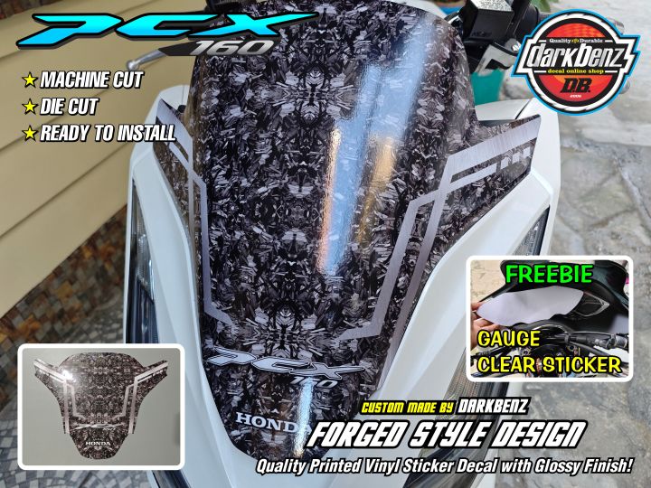 Honda PCX 160 - Forged Style for Stock Windshield Printed Sticker ...