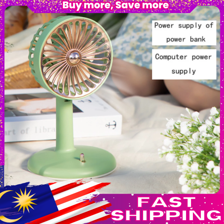 Desk Fan with 2 Speeds Wind Portable Rechargeable Quiet Personal Fans ...