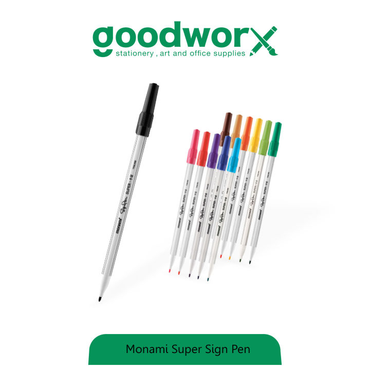 ปากกาเมจิก ปากกาสีน้ำ Monami (โมนามิ) รุ่น Super Sign Pen ซูเปอร์ ไซน์ ...