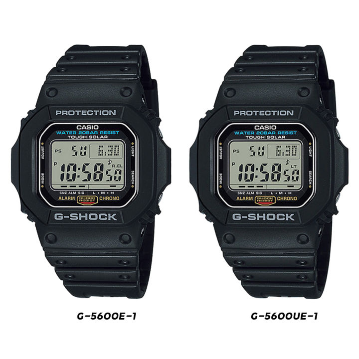 Casio G Shock นาฬิกาข้อมือผู้ชาย สายเรซิ่น รุ่น G 5600e G 5600e 1 G
