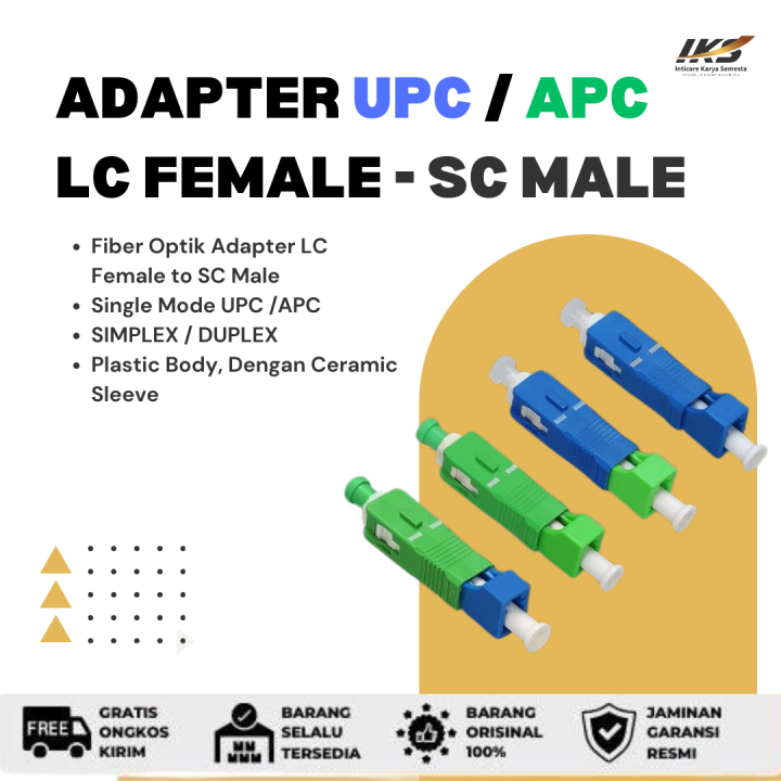 Hybrid Adapter LC-UPC/APC (Female) to SC-UPC/APC (Male) Single Mode - 9 ...
