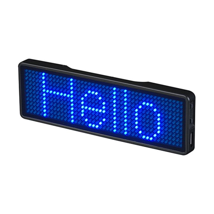 Bluetooth LED Name Badge Rechargeable Light Sign DIY Programmable ...