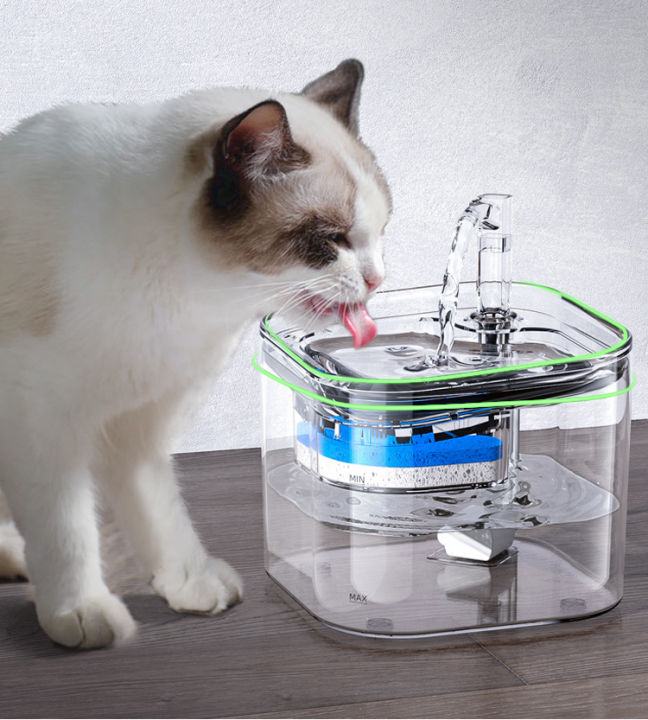 2.2L Automatic Cat Water Fountain With Faucet Dog Water Dispenser ...