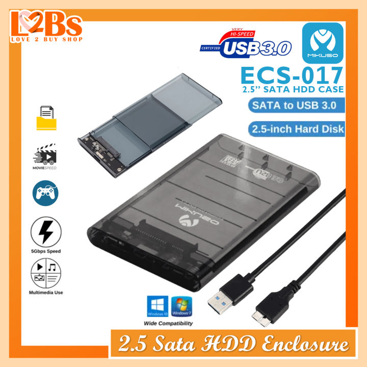 MIKUSO ECS-017 2.5'' SATA HDD Enclosure Case USB 3.0 To SATA HDD Hard ...