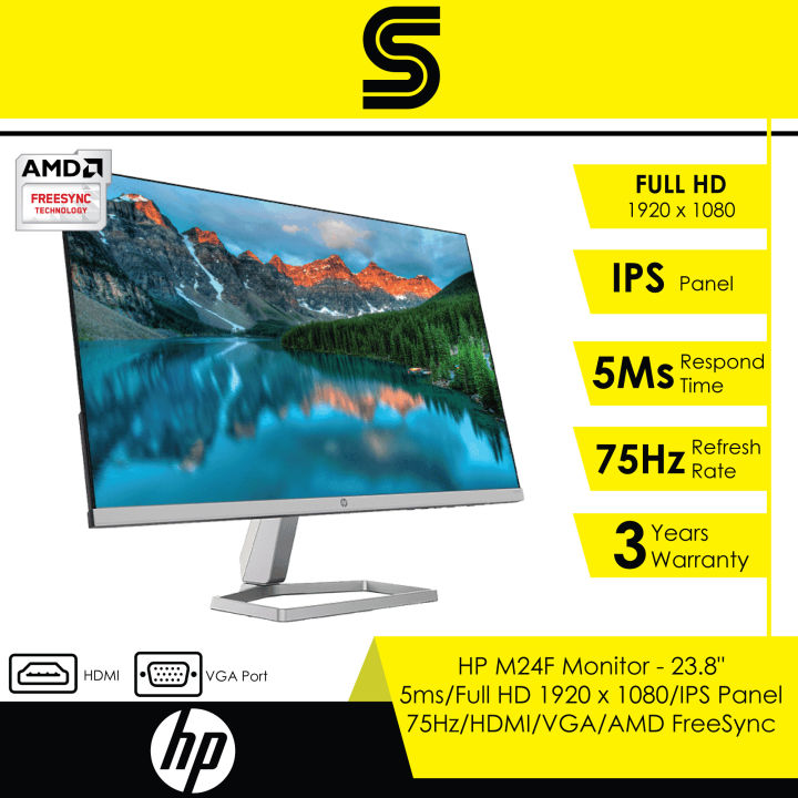 HP M24F Monitor - 23.8"/5ms/Full HD 1920x1080/IPS Panel/75Hz/HDMI/VGA ...