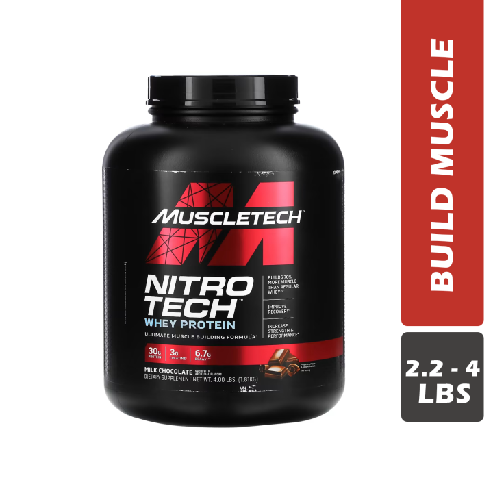 MuscleTech Nitro tech Whey Milk Chocolate 2.2lb - 4lb Nitro Tech by ...