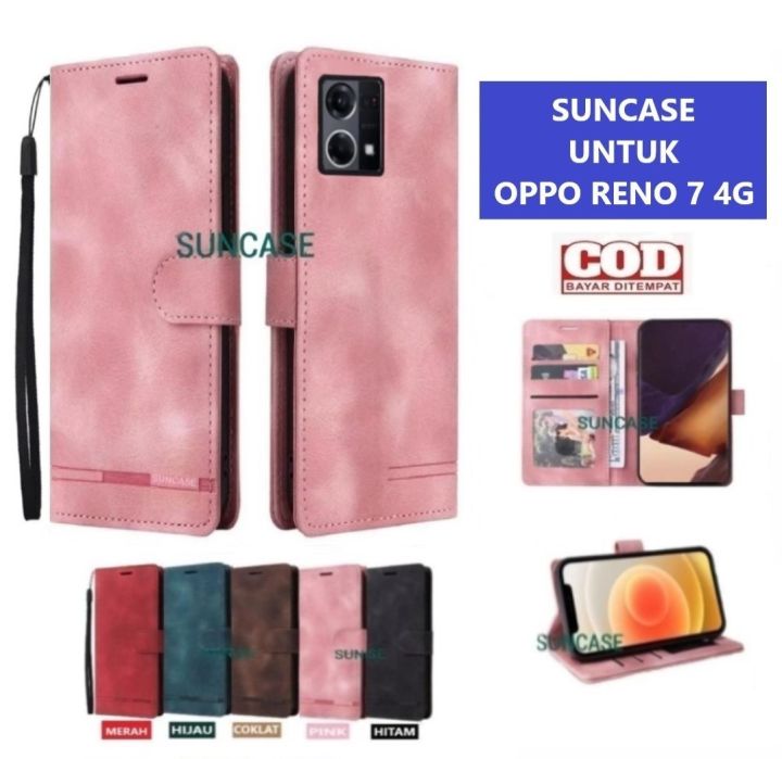 Casing OPPO RENO 7 (4G) model flip buka tutup case kulit ada tempat ...