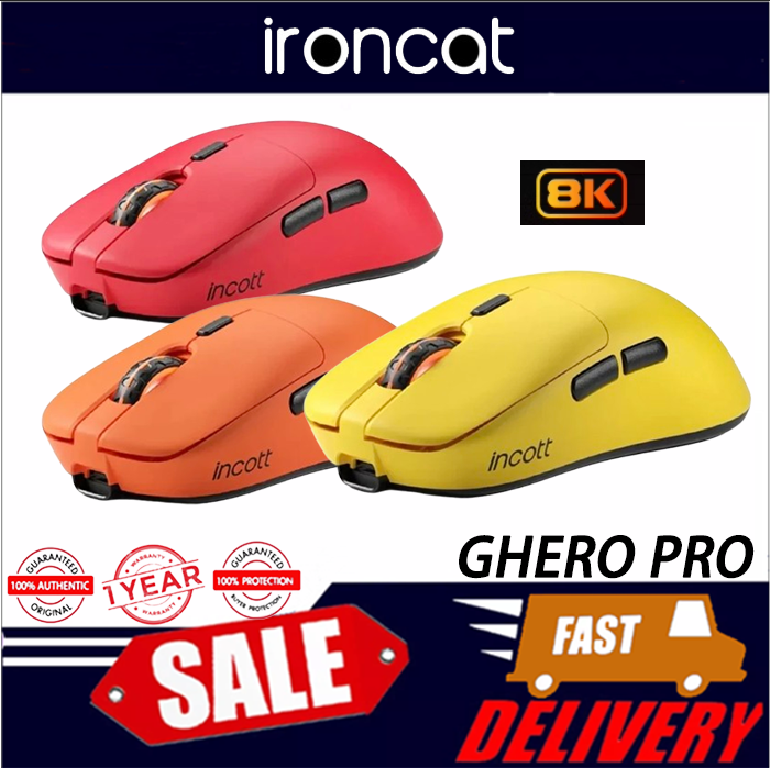 Ironcat GHERO Pro 8k Wireless Mouse Dual Mode Paw3395 Sensor Low ...