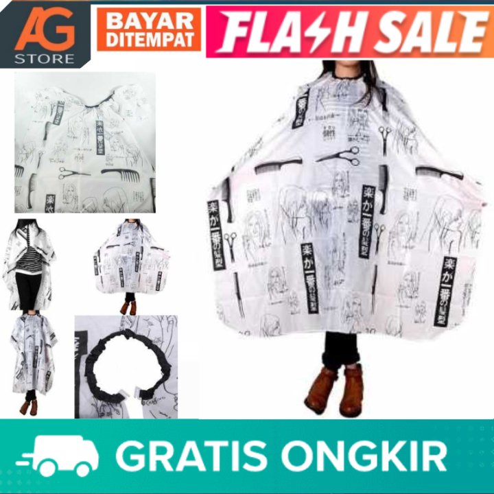 (DIJAMIN ORI) Jubah Apron Pangkas Rambut Salon Barbershop Cape / kain ...
