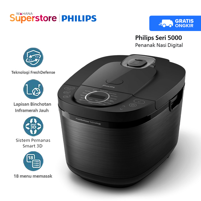 Philips Digital Rice Cooker 5000 Series 1,8 L - HD4812/31 | HD-4812/31 ...