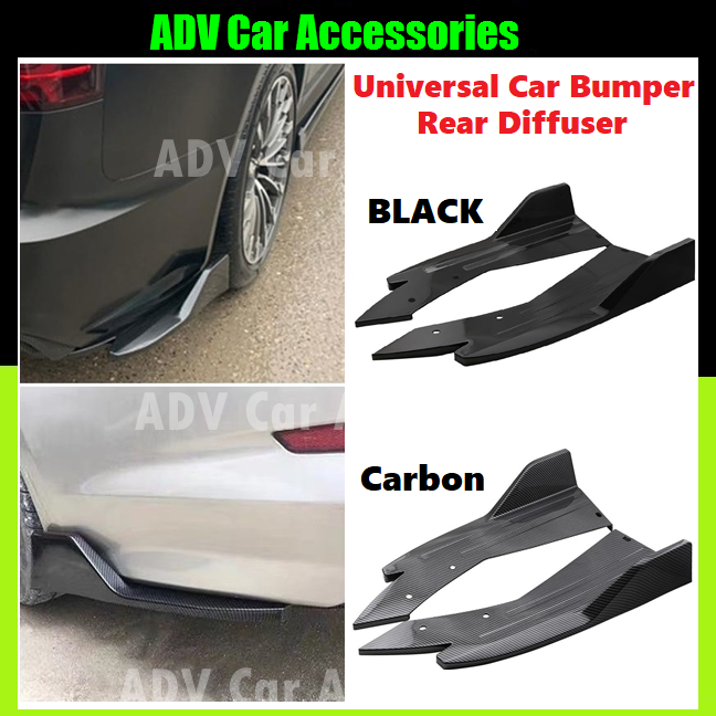 Universal Rear Bumper Lip Diffuser Winglet Wings Anti-crash Modified ...