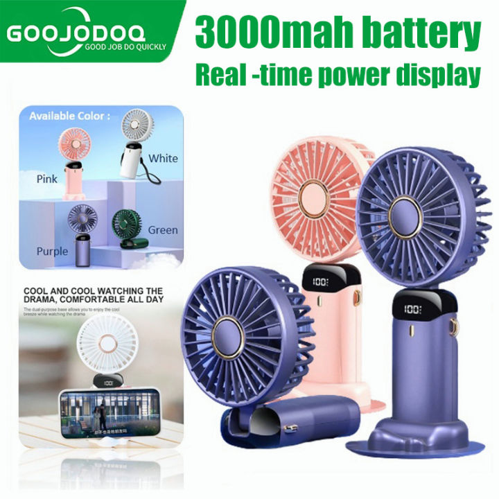 [Ship from 🇵🇭 &COD] GOOJODOQ Mini Fan Rechargeable Hand-held fan ...