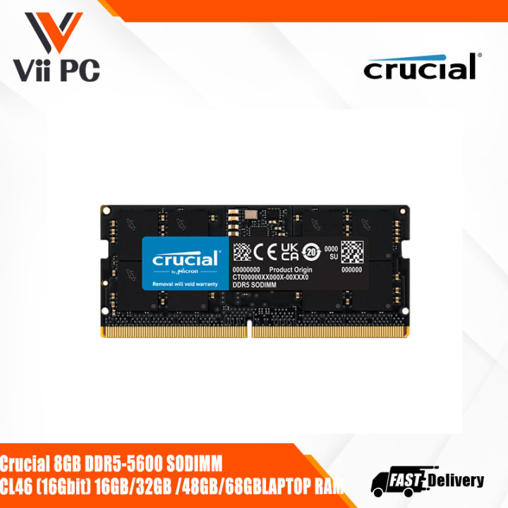 Crucial DDR5-5600 SODIMM 16GB / 32GB / 48GB / 64GB LAPTOP RAM | Lazada ...