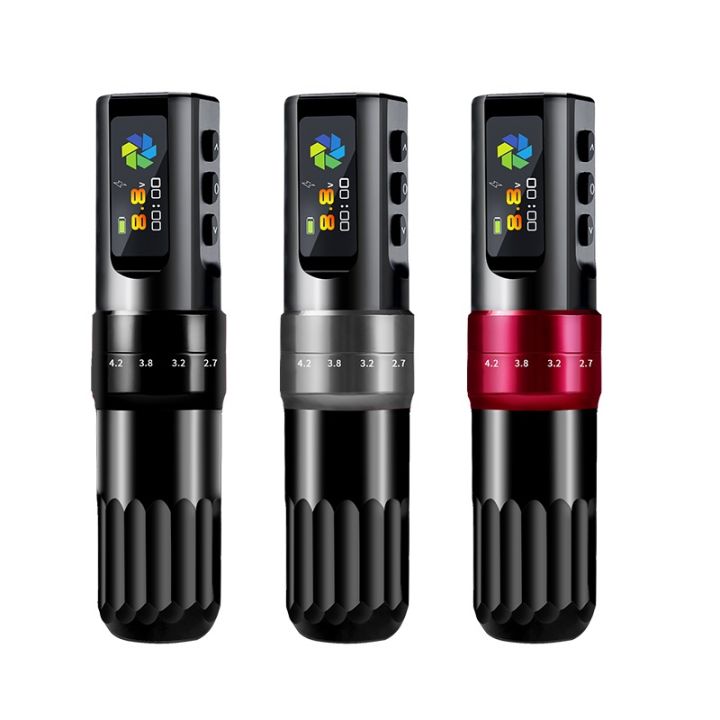 Wireless Tattoo Machine Pen Portable Adjustable Stroke Battery Hollow ...