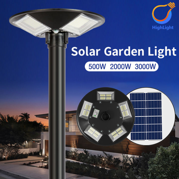 ไฟโซล่าเซลล์ UFO solar light LED แสงขาว 300000W โคมไฟโซลาร์เซลล์ ufo หลายทิศทาง ไฟหัวเสา กันน้ำ ...