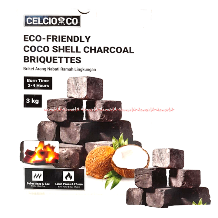 Celcio & Co Eco Friendly 3kg Coco Shell Charcoal Flame Arang Ramah ...