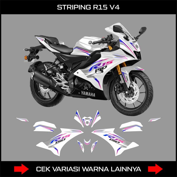 STRIPING R15 V4 GRAFIS RAINBOW CUSTOM / STIKER MOTOR YAMAHA R15 V4 ...