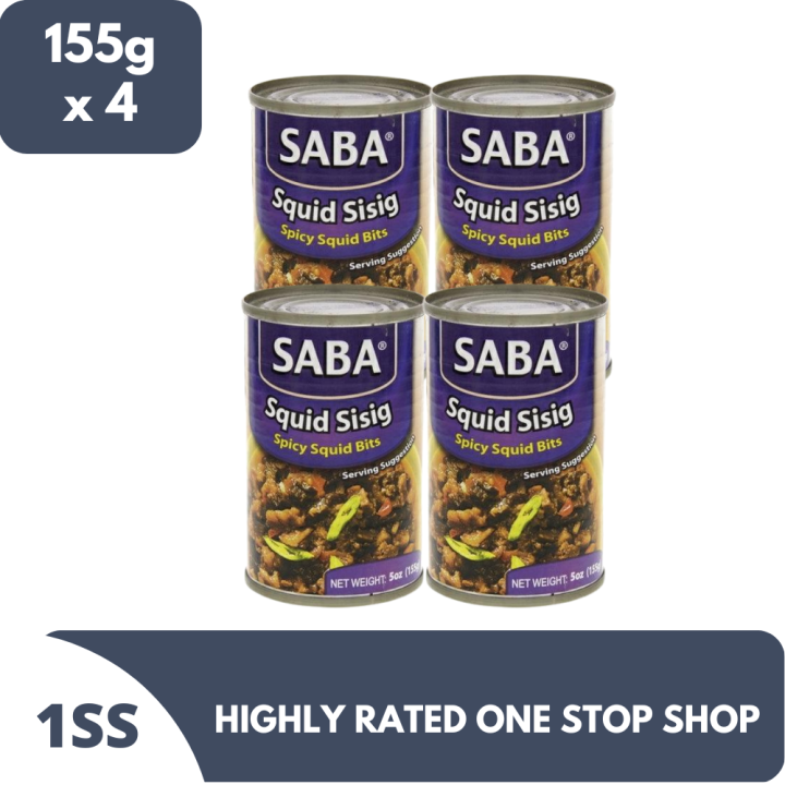 Saba Squid Sisig Spicy Squid Bits 155g x 4 | Lazada PH