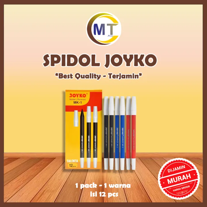 Spidol Joyko 1 pack MK-01 MK-02 MK-03 Spidol Warna Hitam Merah Biru ...