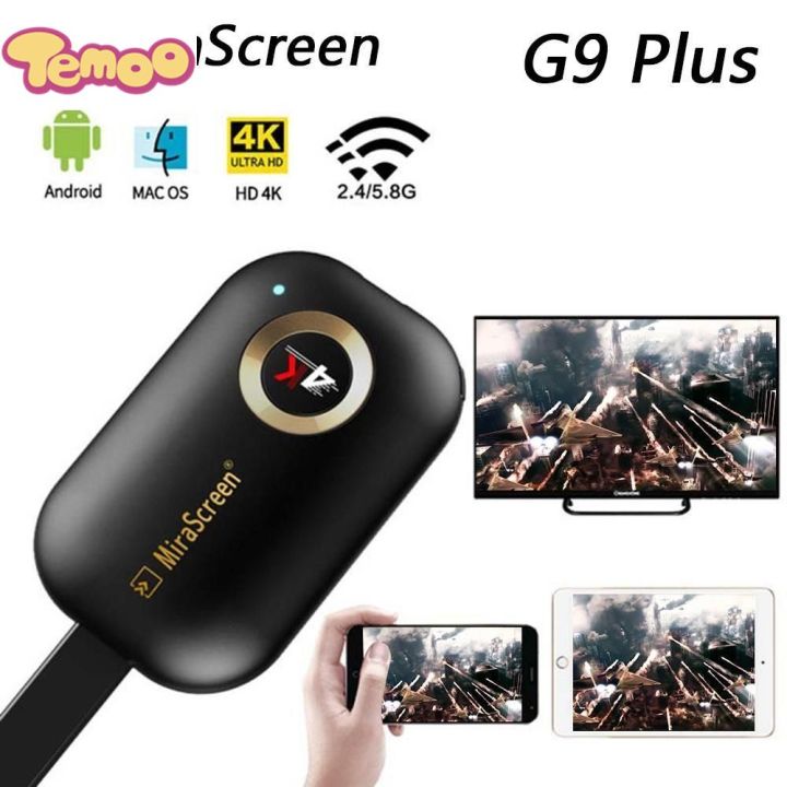 Temoo Mirascreen G9 Plus 2.4G/5G 4K Wireless HDMI-compatible Wifi ...