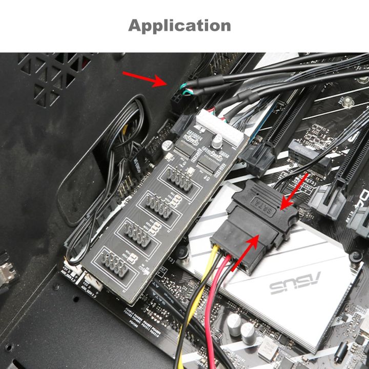 COMeap 9 Pin USB Header Splitter with SATA Power Cable, Motherboard ...