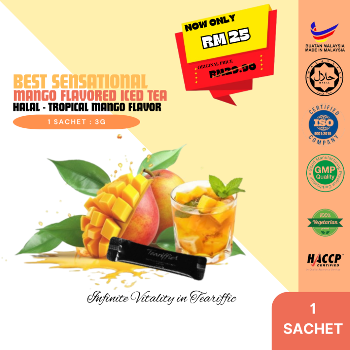 (SACHET PACK 3G) Teariffic Magic Mango Sensation Instant Iced Tea | Lazada