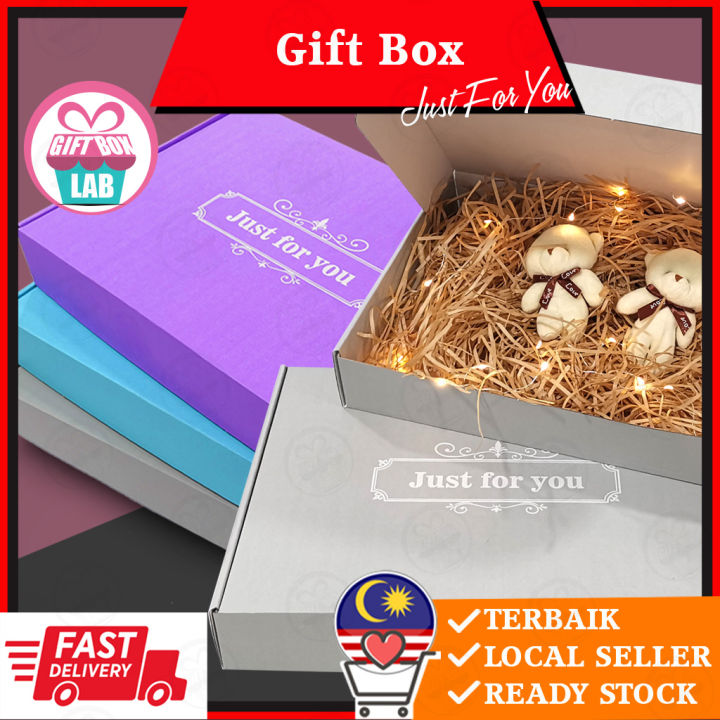 READY STOCK!! JUST FOR YOU Colour Gift Box Craft Paper Box Pizza Box ...