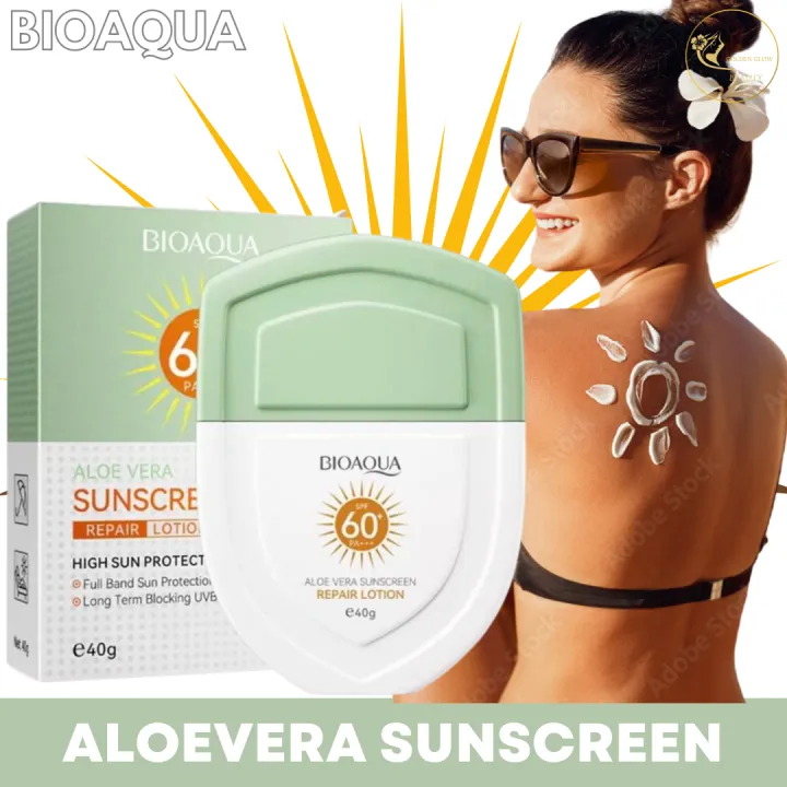 BIOAQUA SPF 60+ ALOE VERA SUNSCREEN REPAIR LOTION 40G | Lazada PH