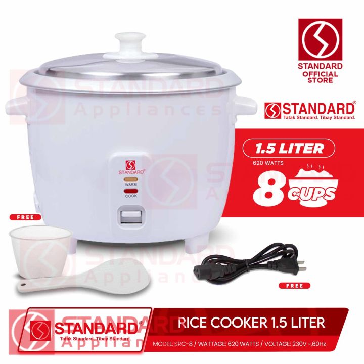 Standard Rice Cooker 1.5L Plain White | Lazada PH