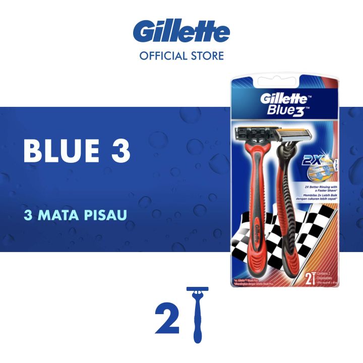 Gillette Blue 3 Razor isi 2 pcs | Lazada Indonesia