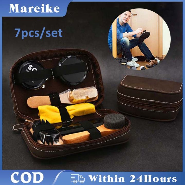 7Pcs/Set Leather Shoe Care Kit Leather Shoes Shine Polishing Tool Shoe ...