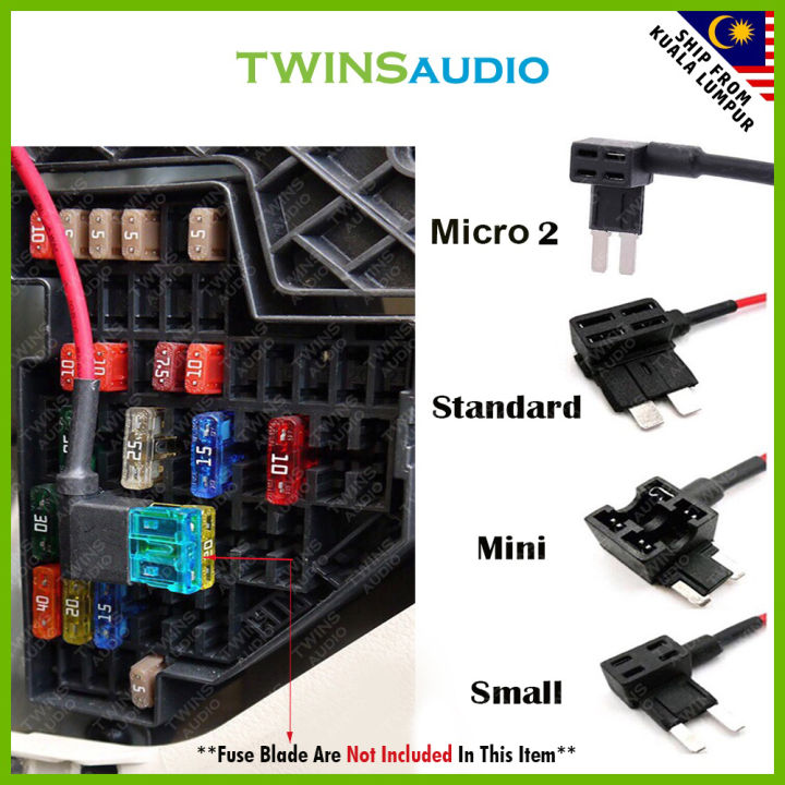 Mini , Micro 2 , Standard , Small Car Blade Fuse Tap Holder Quick Joint ...
