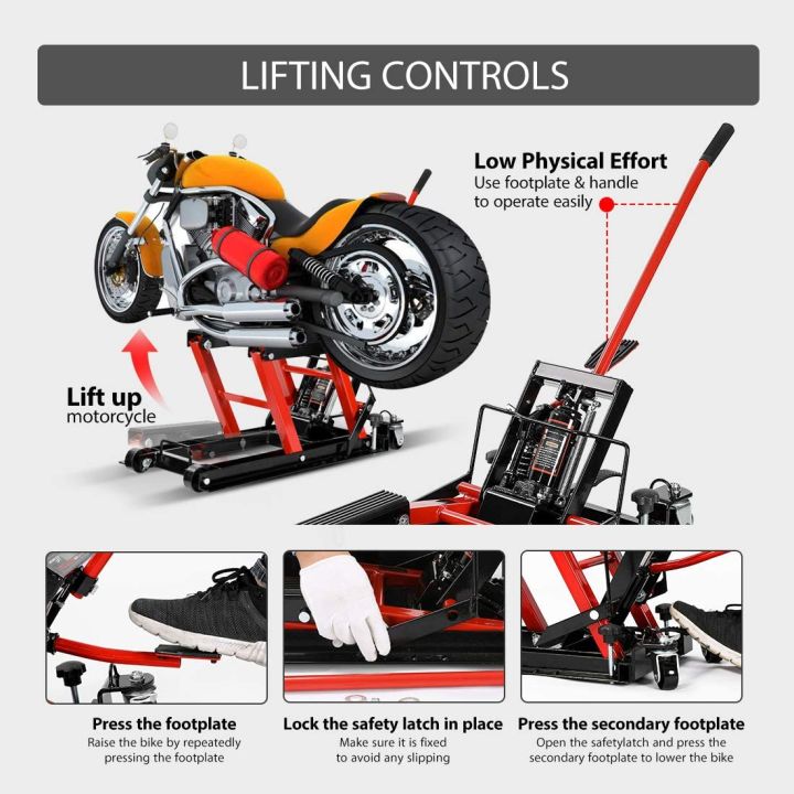 Low Profile Motorcycle Lift ATV Lift Portable Motorcycle Lifter 600kgs ...