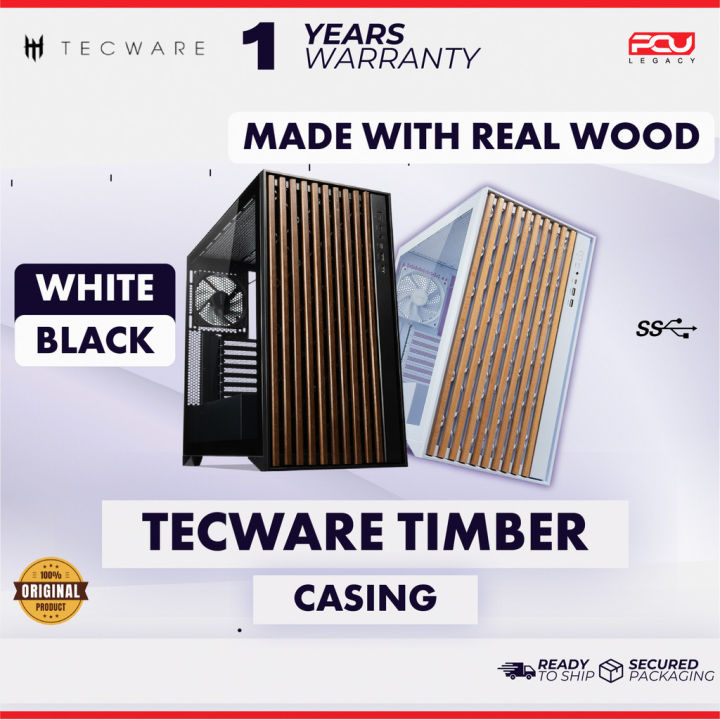 Tecware Timber Tg Atx Case Black White Lazada