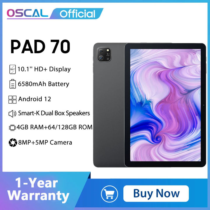 Oscal Pad 70 Tablet 4GB 128GB 6580mAh Battery 10.1'' HD+ Display Dual Box Speaker Wifi Android ...
