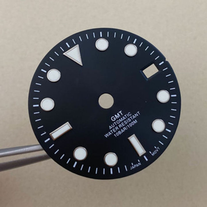 29mm modified GMT four needle watch dial green luminous is suitable for ...