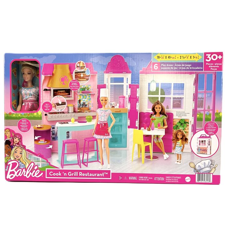 Barbie Cook ‘n Grill Restaurant Doll and Playset บาร์บี้ เพลย์เซต ...