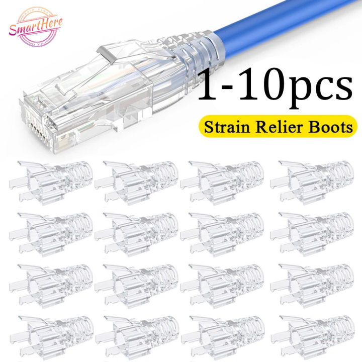 RJ45 Ethernet Network Cable Strain Relief Boots Transparent Protector ...