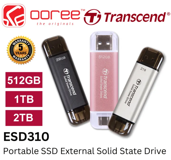 TRANSCEND EXT SSD ESD310C / ESD310S / ESD310P DUAL USB 10 GBPS EXTERNAL ...