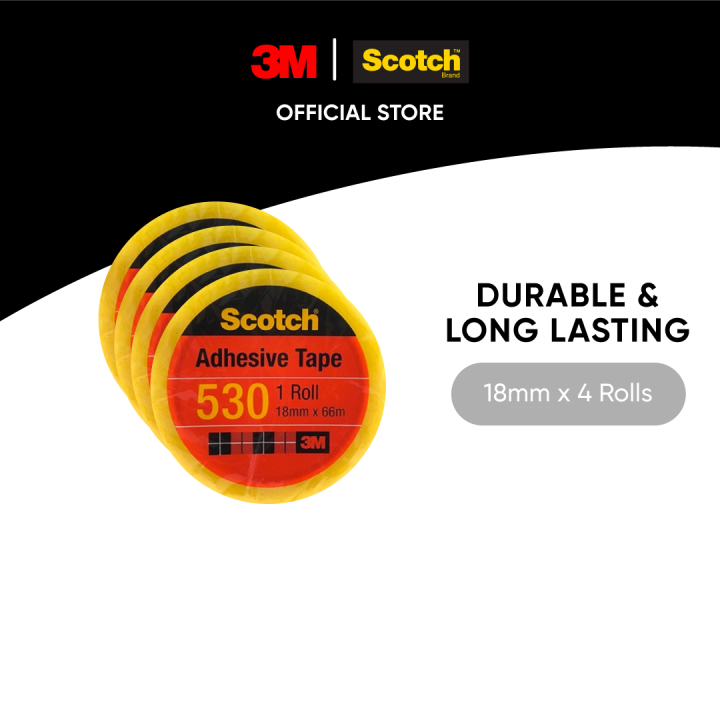 3M™ Scotch® 530 Adhesive Tape, Durable & Long Lasting, 1 pc/pack, 18mm x 66m, For school ...